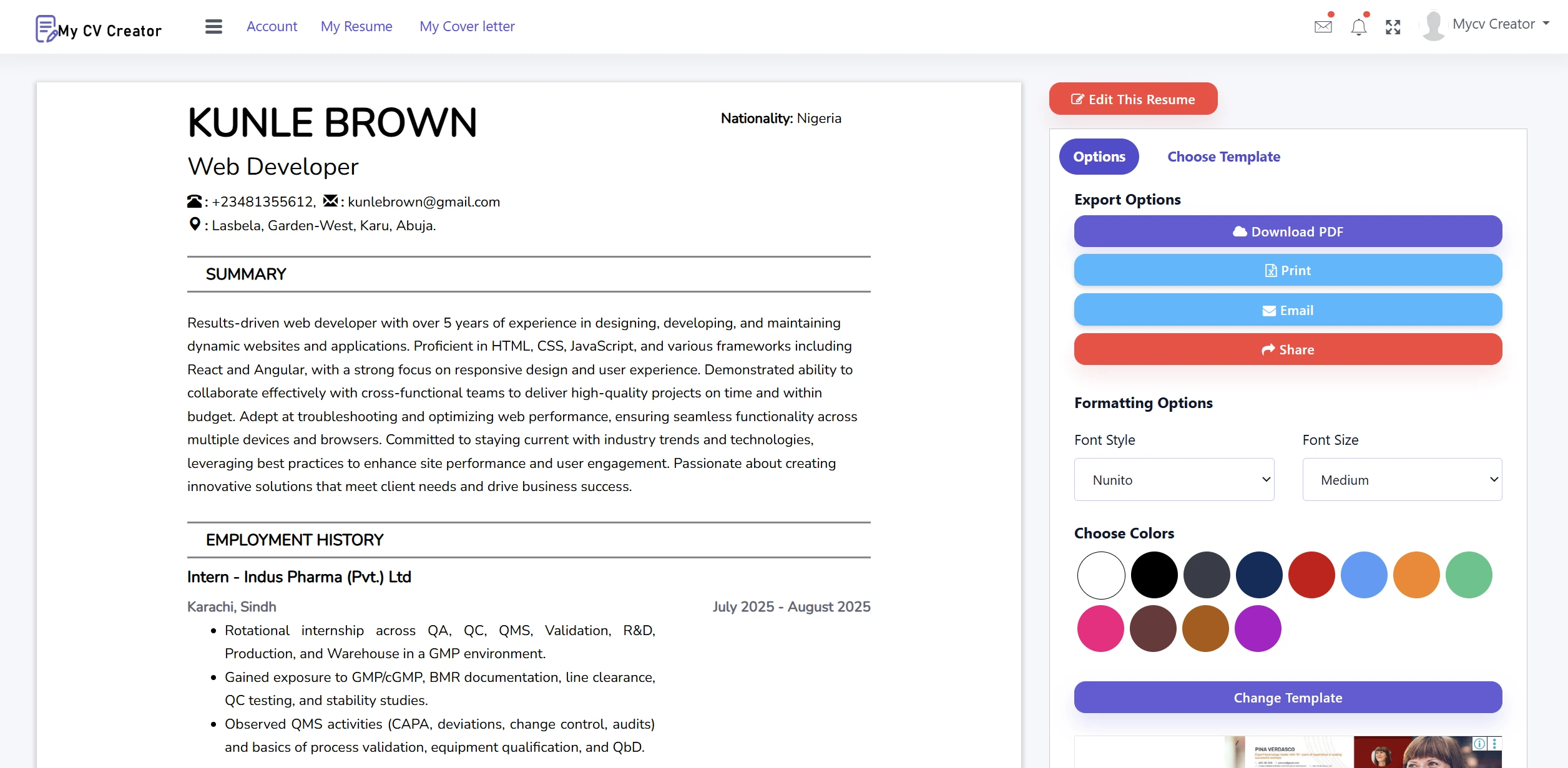 ATS Resume Checker - Free Resume ATS Score Checker Online | MyCVCreator